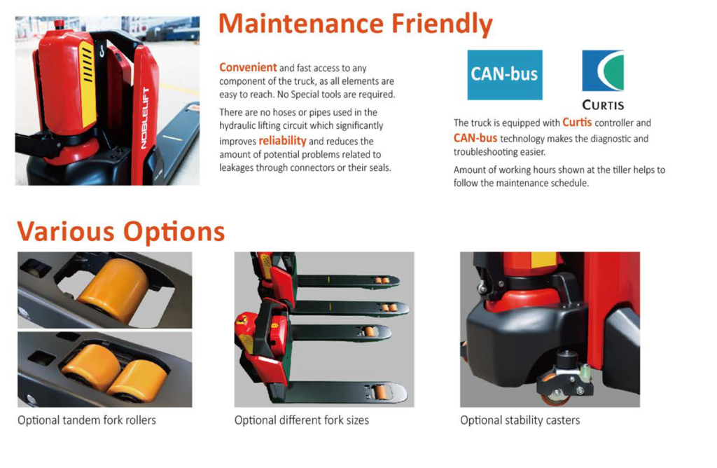 PTE33N-2136 Short/Narrow Lithium-Ion Pallet Jack 3300 lb. Capacity 21× ...