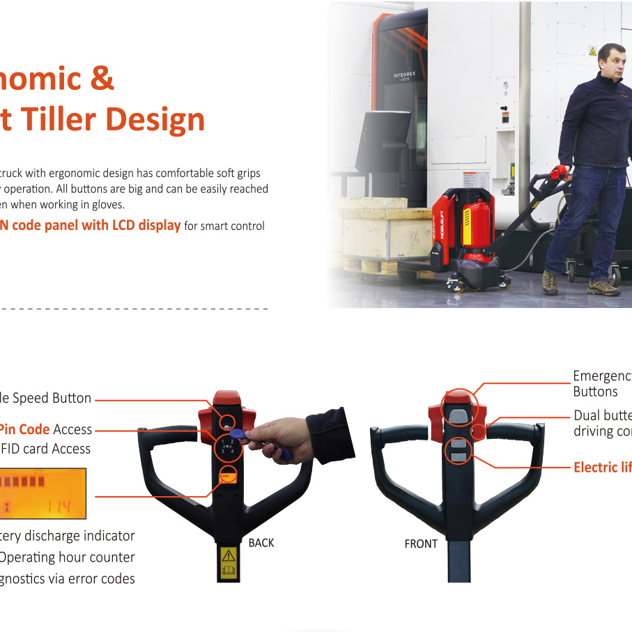 PTE45N 27 x 45 Lithium-Ion Pallet Jack 4500 lb. Capacity – ESS LIFTS